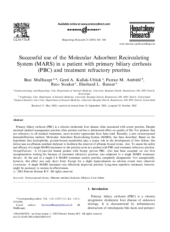 (PDF) Successful use of the Molecular Adsorbent Recirculating System ...
