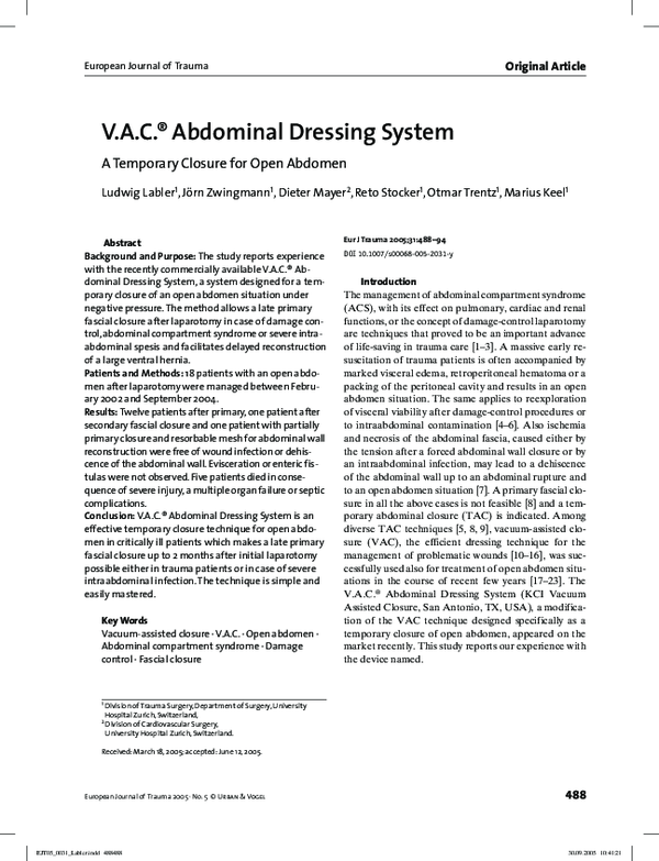 (PDF) V.A.C.® Abdominal Dressing System