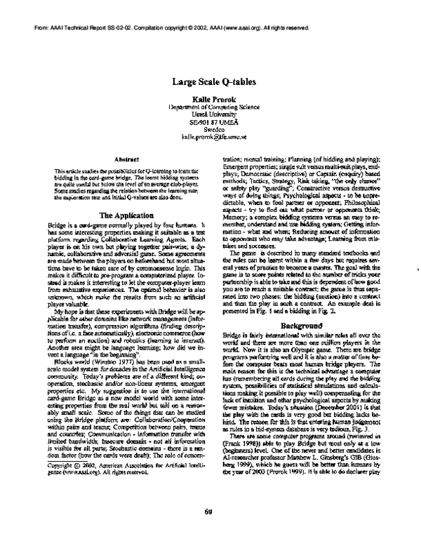 (PDF) Large Scale Q-tables