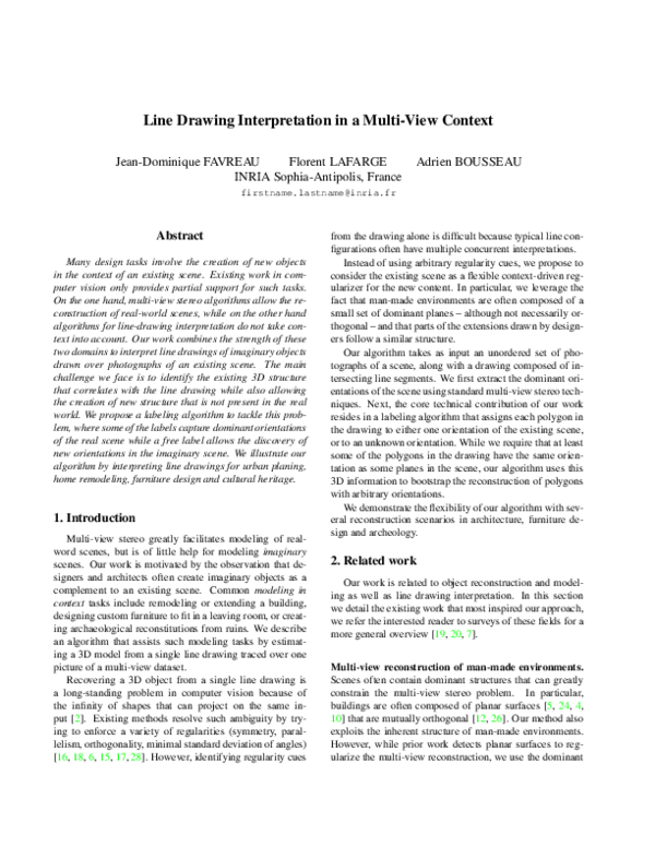 Pdf Line Drawing Interpretation In A Multi View Context