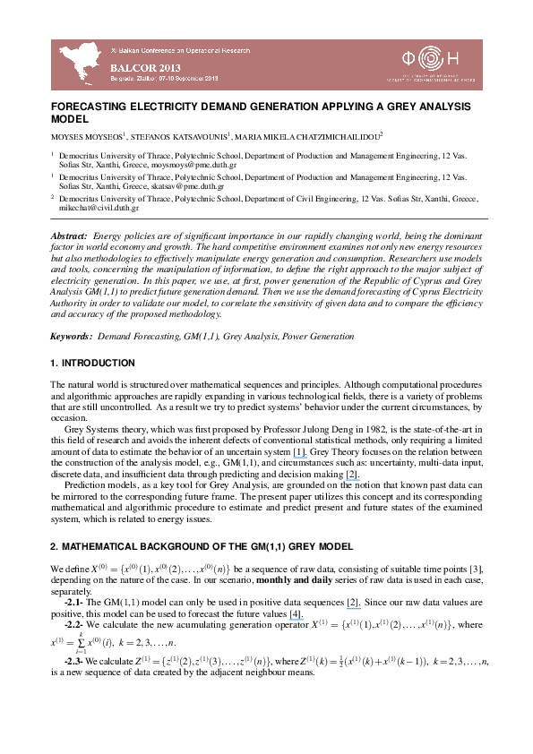 (PDF) FORECASTING ELECTRICITY DEMAND GENERATION APPLYING A GREY ...