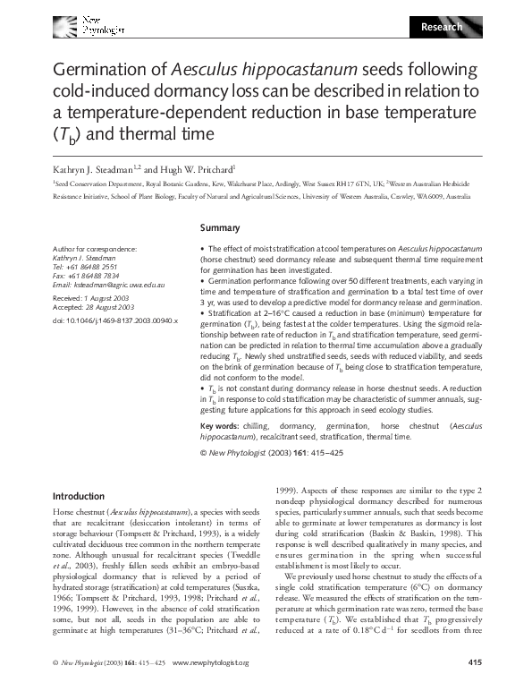 (PDF) Photo-thermal regulation of seed germination in natural ...