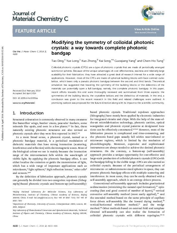 (PDF) Enhancing Colloidal Photonic Crystals for Full Bandgap Formation
