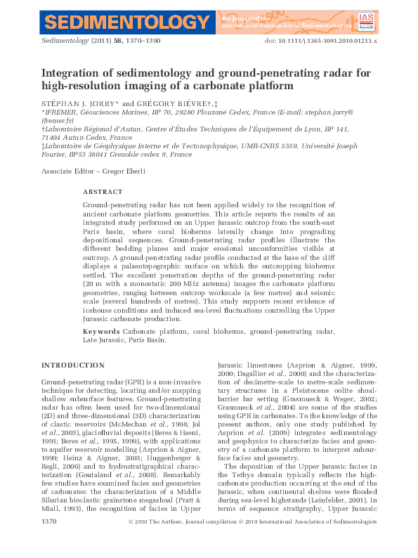 High–resolution imaging of a carbonate platform using ground ...