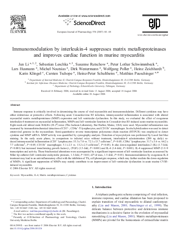 (PDF) Immunomodulation by interleukin-4 suppresses matrix ...