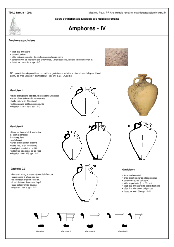 (PDF) Fiche typologique - Amphores (IV)