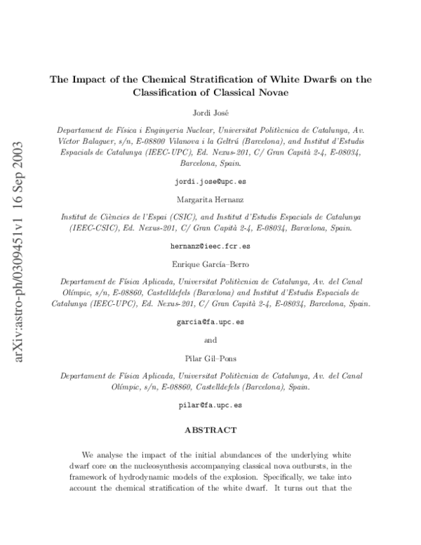 (PDF) The impact of the chemical stratification of white dwarfs on the ...
