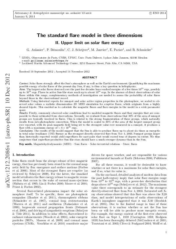 (PDF) The standard flare model in three dimensions