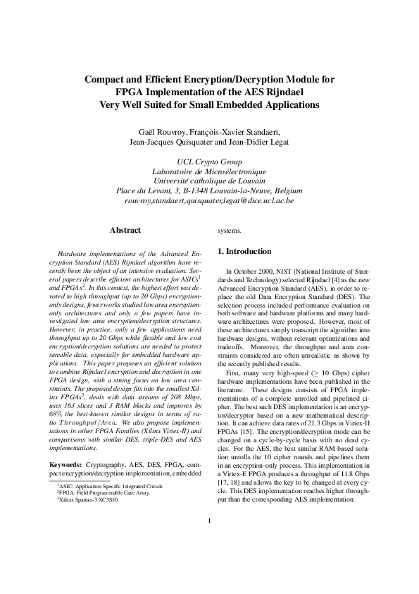 (PDF) Design and ASIC Implementation of Modified Rijndael Cipher | IRJET Journal - Academia.edu