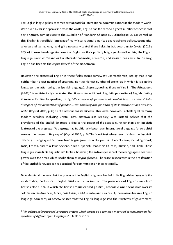 (PDF) English Language Dominance