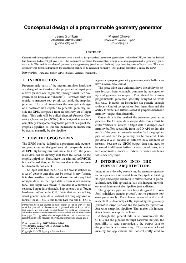 (PDF) Conceptual Design of a Programmable Geometry Generator