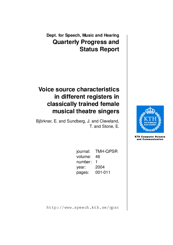 (PDF) Voice source characteristics in different registers for ...