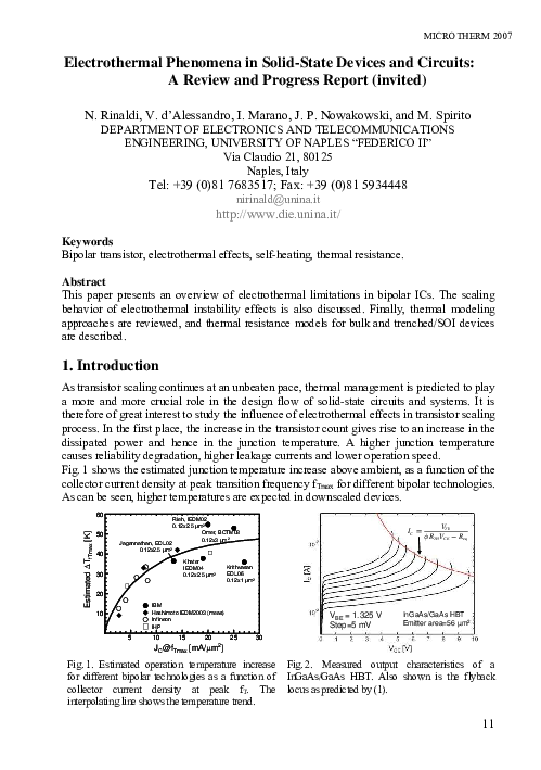 (PDF) Electrothermal Phenomena in Solid-State Devices and Circuits: A Review and Progress Report ...