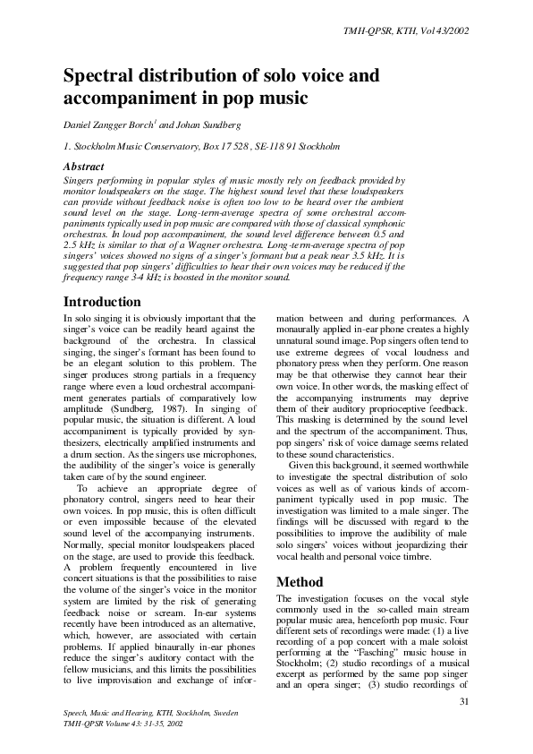 (PDF) Spectral distribution of solo voice and accompaniment in pop ...