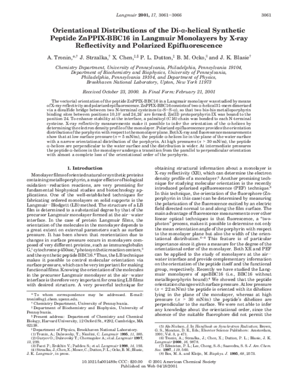 (PDF) Orientational Distributions of the Di-α-helical Synthetic Peptide ...