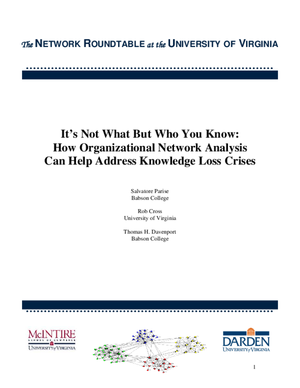 (PDF) It's Not What But Who You Know: How Organizational Network ...