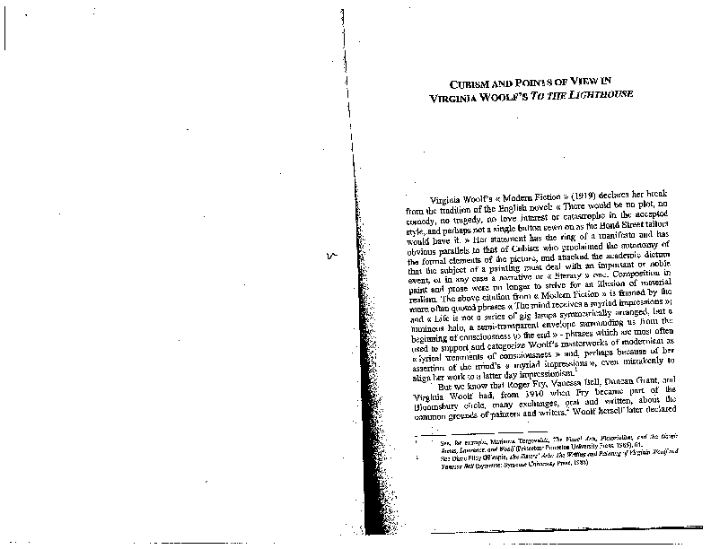 (PDF) Cubism and Points of View in Virginia Woolf's TO THE LIGHTHOUSE
