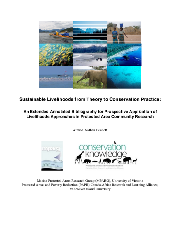 (PDF) Sustainable Livelihoods from Theory to Conservation Practice: An ...