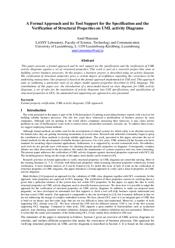 Pdf A Formal Approach And Its Tool Support For The Specification And The Verification Of