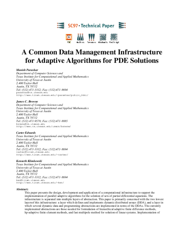 (PDF) A common data management infrastructure for adaptive algorithms ...