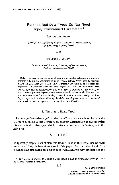 Pdf Parametrized Data Types Do Not Need Highly Constrained Parameters