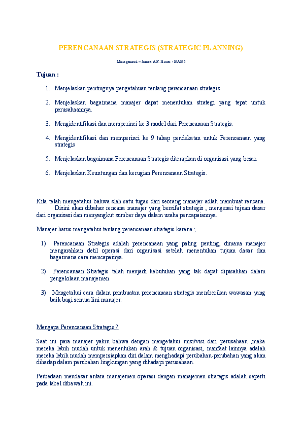 (DOC) PERENCANAAN STRATEGIS