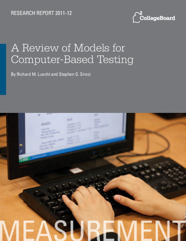 (PDF) A Review of Models for Computer-Based Testing | Stephen Sireci ...