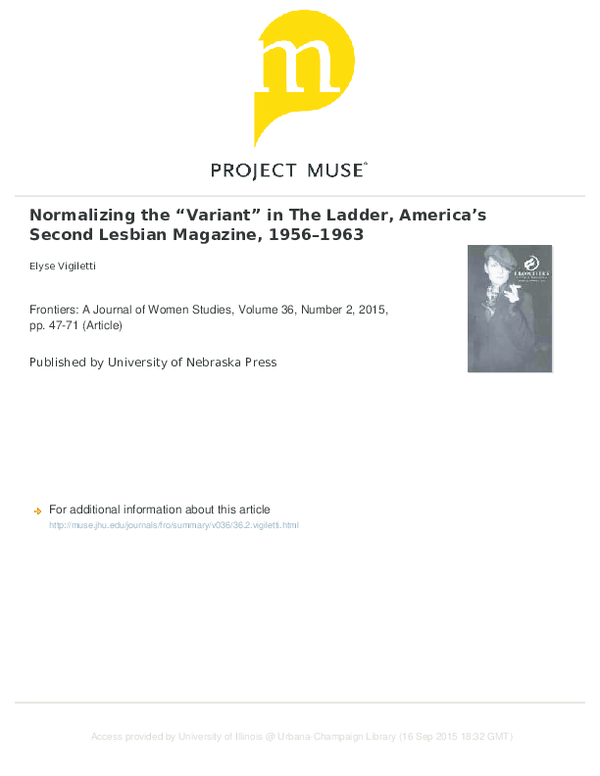 (PDF) Normalizing the "Variant" in The Ladder, America's Second Lesbian ...