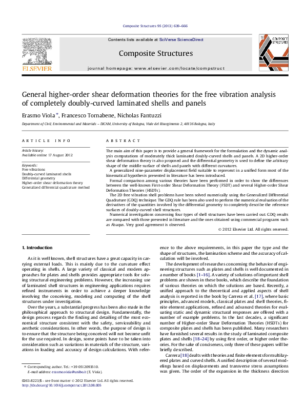 (PDF) General higher-order shear deformation theories for the free vibration analysis of ...