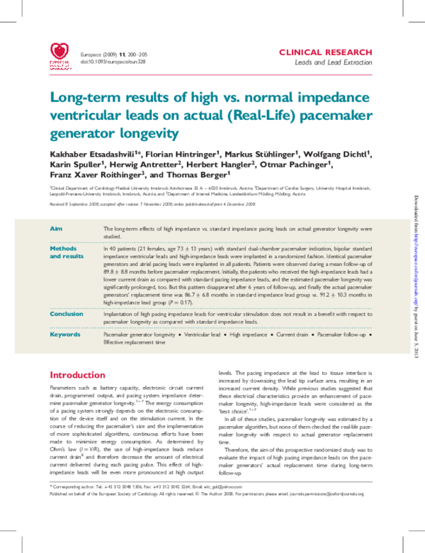 (PDF) Long-term results of high vs. normal impedance ventricular leads ...