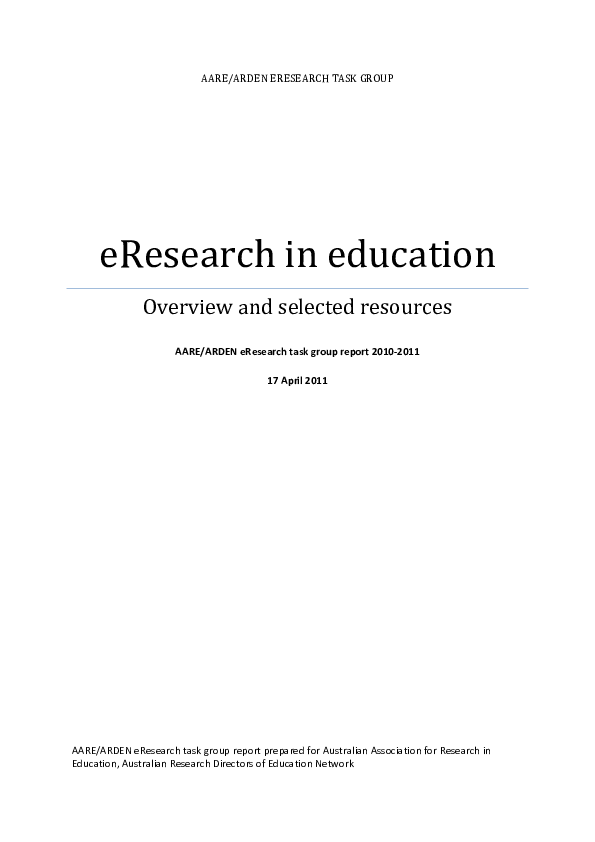 (PDF) eResearch in education: An overview and selected resources | Lina ...