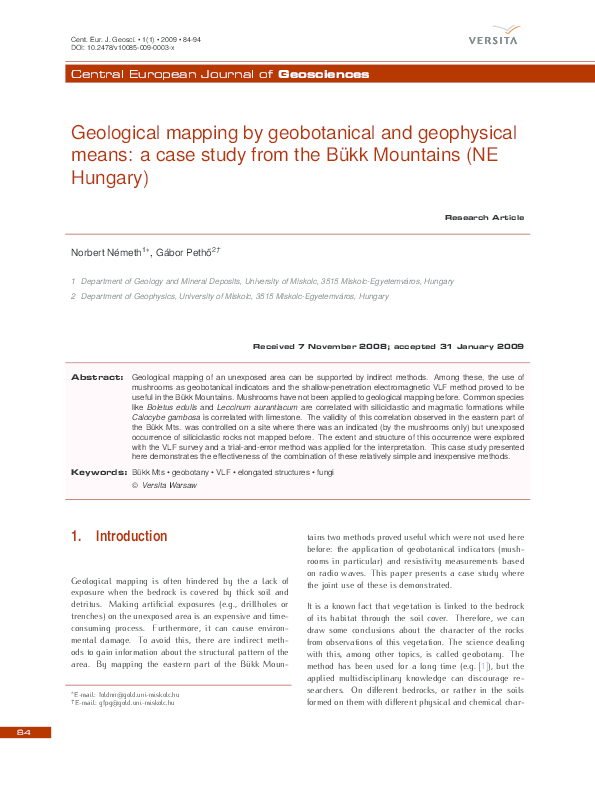 (PDF) Geological mapping by geobotanical and geophysical means: A case ...