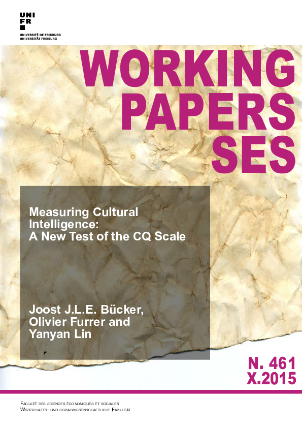 (PDF) Measuring Cultural Intelligence: A New Test of the CQ Scale