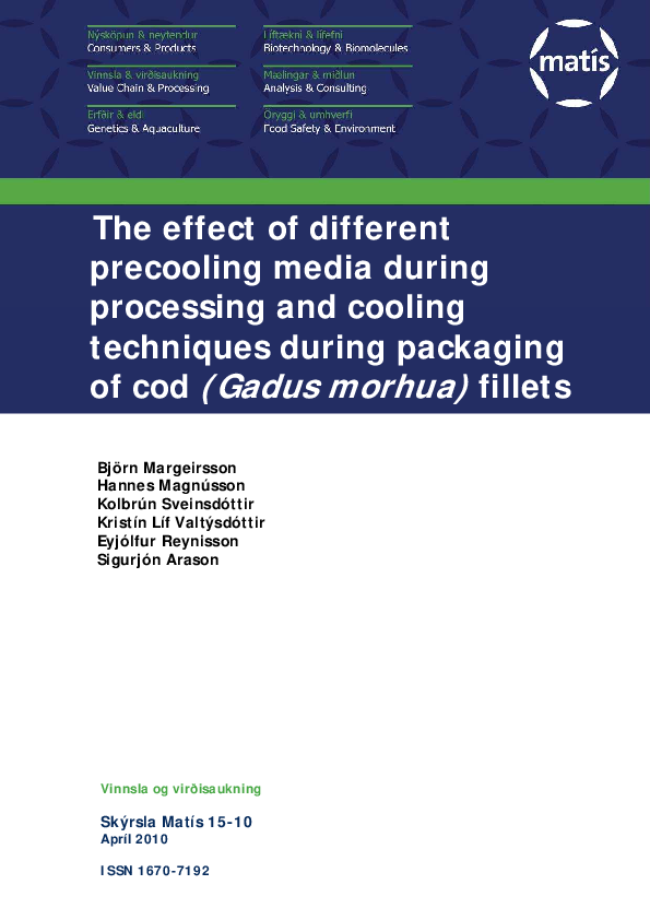 (PDF) The effect of different precooling media during processing and cooling techniques during ...