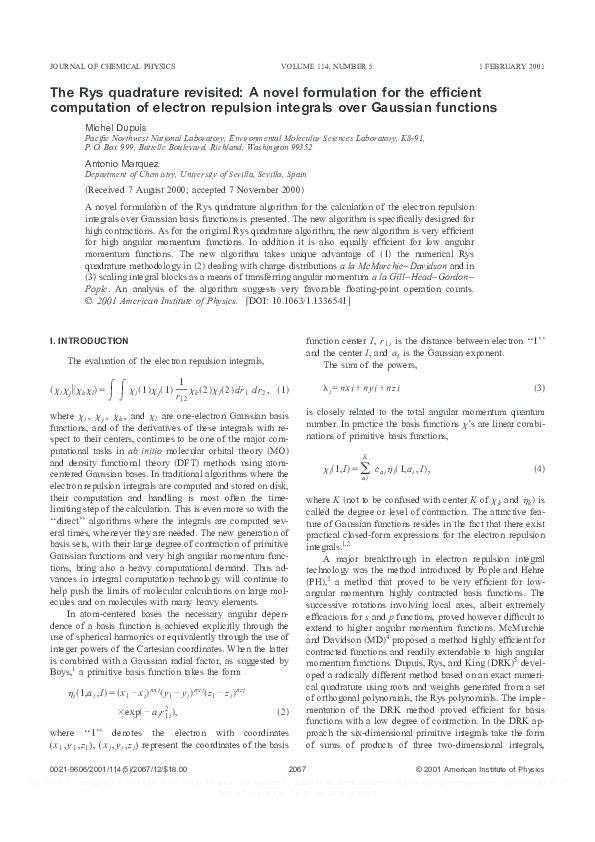 (PDF) The Rys quadrature revisited: A novel formulation for the efficient computation of ...