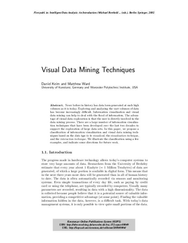 (PDF) Visual Data-Mining Techniques