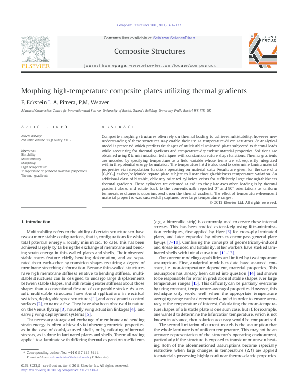 (PDF) Morphing high-temperature composite plates utilizing thermal ...
