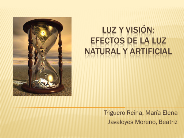 (PDF) LUZ Y VISIÓN: EFECTOS DE LA LUZ NATURAL Y ARTIFICIAL