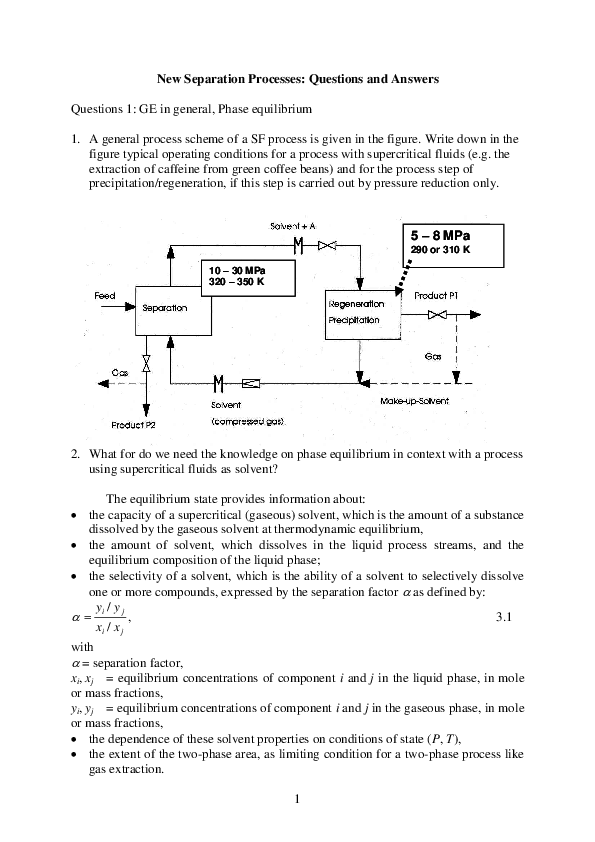 (PDF) New Separation Processes: Questions and Answers