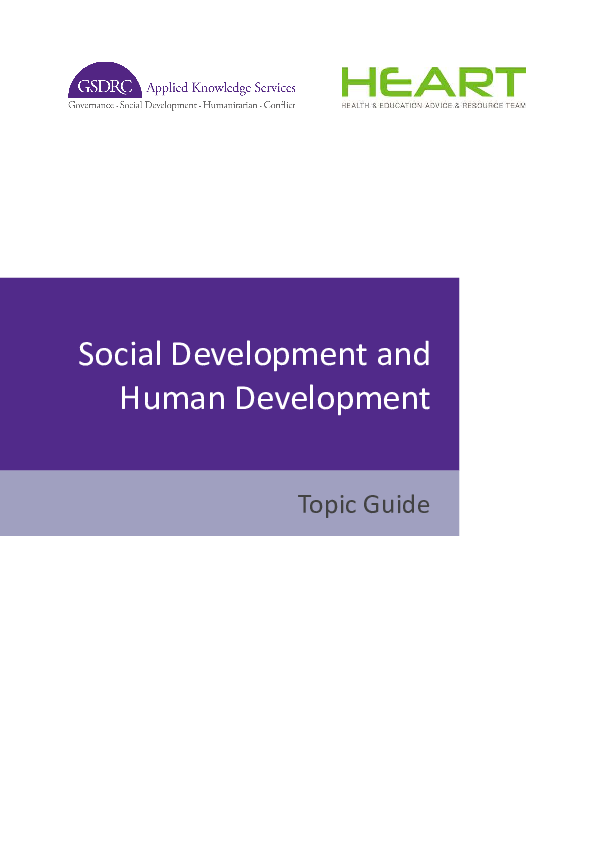 (PDF) Social development and human development: Topic guide