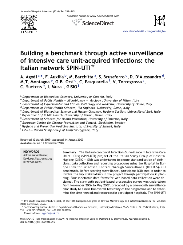 (PDF) Building a benchmark through active surveillance of intensive care unit-acquired ...