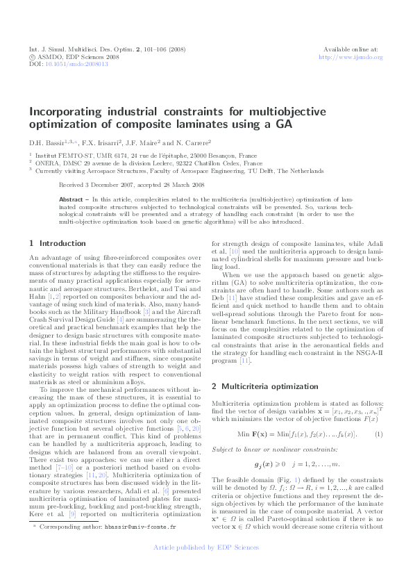 Pdf Incorporating Industrial Constraints For Multiobjective