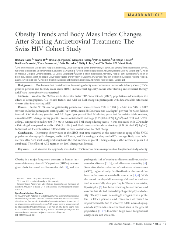 (PDF) Obesity Trends and Body Mass Index Changes After Starting ...