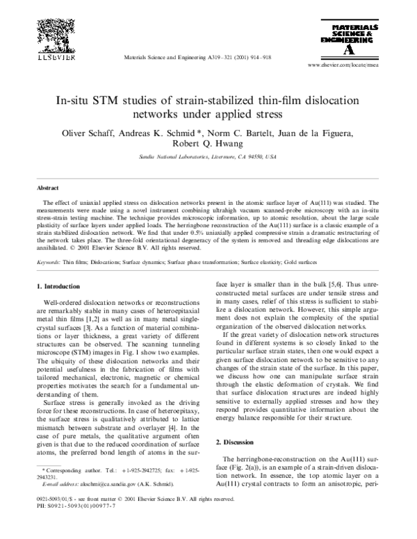 (PDF) In-situ STM studies of strain-stabilized thin-film dislocation ...