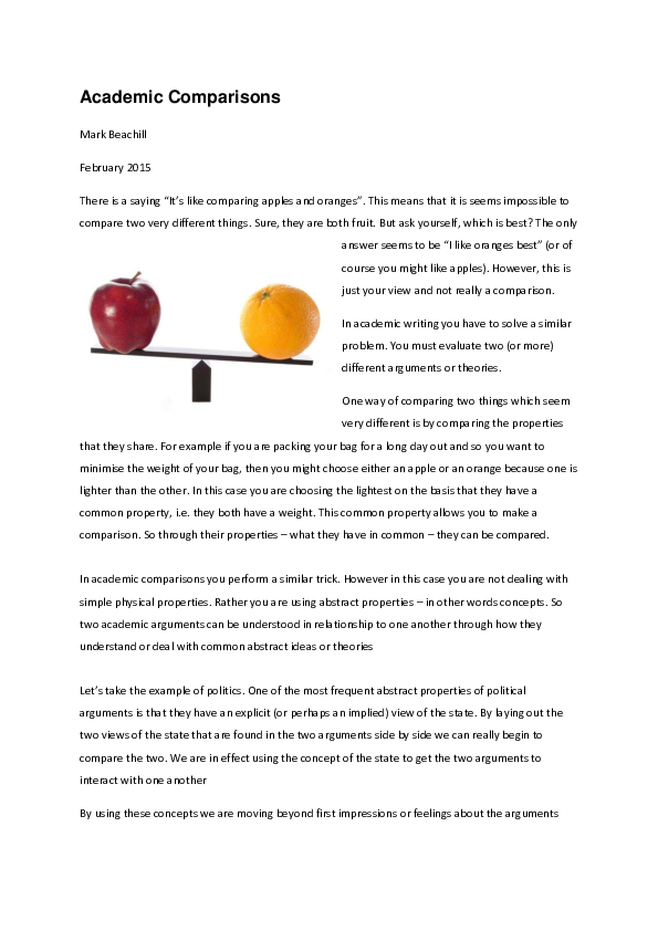 (PDF) Academic Comparisons