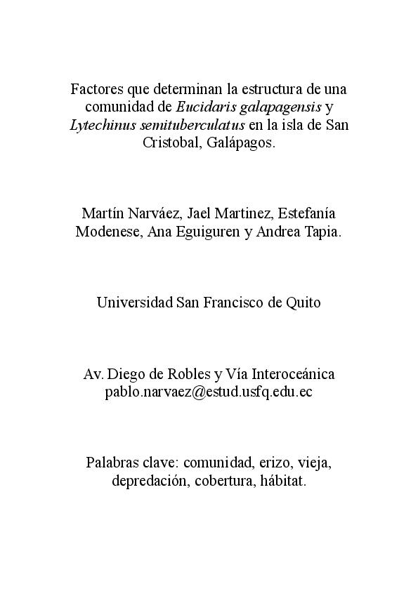 (DOC) Factores que determinan la estructura de una comunidad de ...