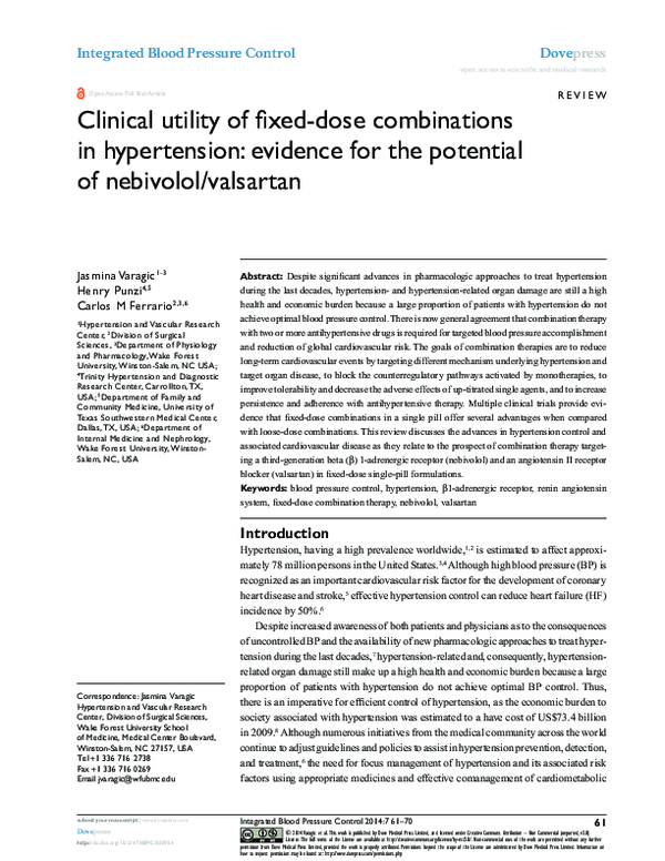 (PDF) Clinical utility of fixed-dose combinations in hypertension ...