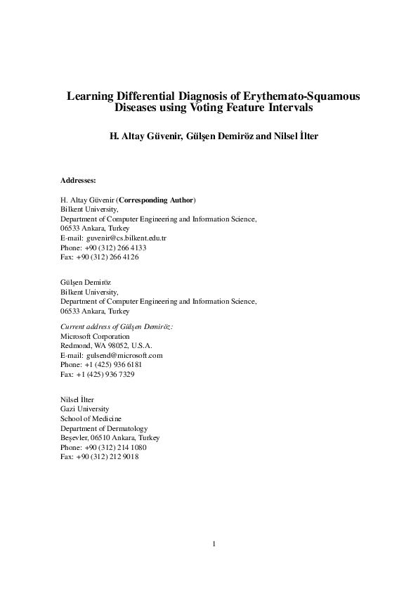 (PDF) Learning differential diagnosis of erythemato-squamous diseases ...