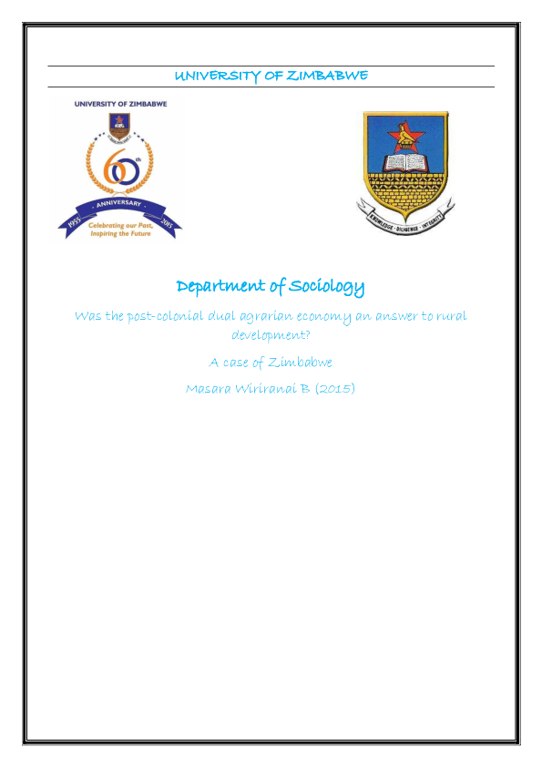 (PDF) Was the post-colonial dual agrarian economy an answer to rural ...