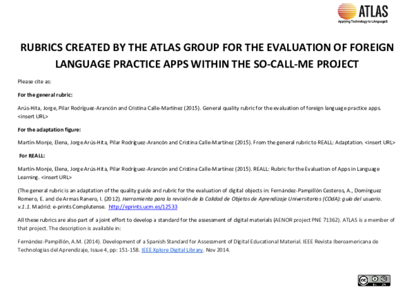(PDF) Rubrics created by the ATLAS group for the evaluation of foreign ...